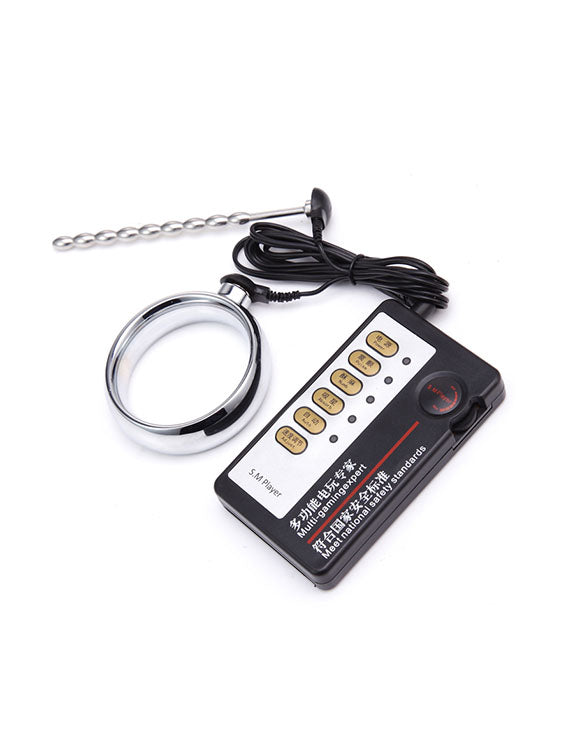Pro-Shocker Vibrating Cock Ring And Urethral Sounds – White Sock